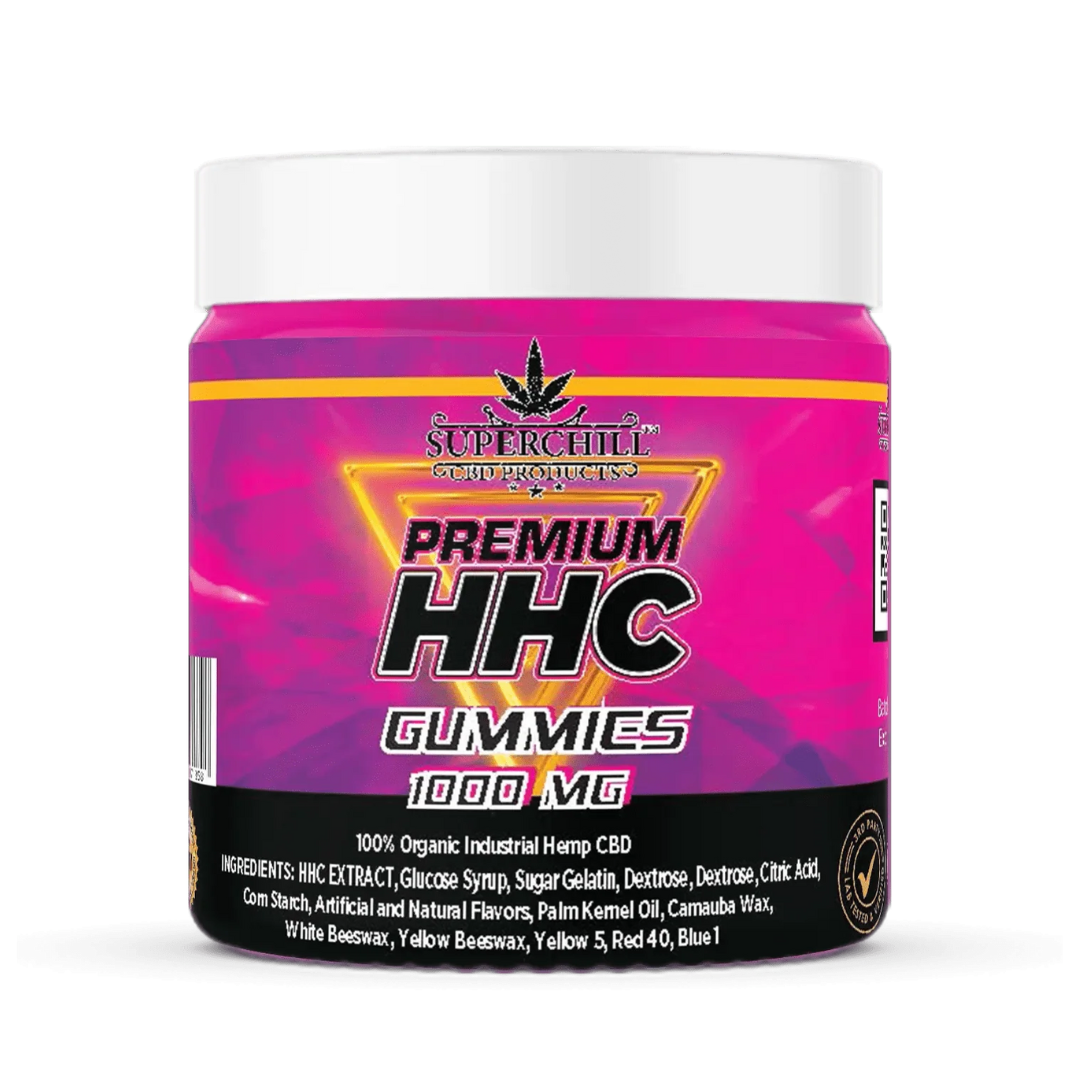 Super Chill CBD - HHC Gummies Jar - 1000 MG - 100% Natural - 10 Gummies ...